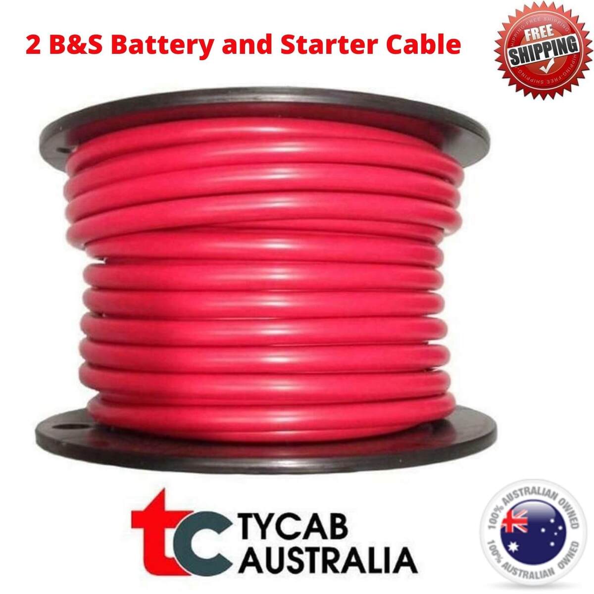 Battery Starter Cable 2 B S 188 AMP Cooper Wire Various Lengths 4WD Caravan Battery Starter Cable 2 B S 188 AMP Cooper Wire Various Lengths 4WD Caravan